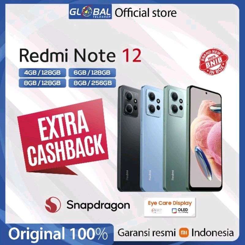 Promo Xiaomi Redmi Note 12 Smartphone [8gb/128gb] Garansi Resmi - Green ...
