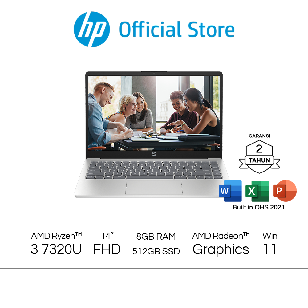 Promo Laptop HP 14-em0014AU 14 inch / AMD Ryzen 3 7320U / AMD Radeon ...