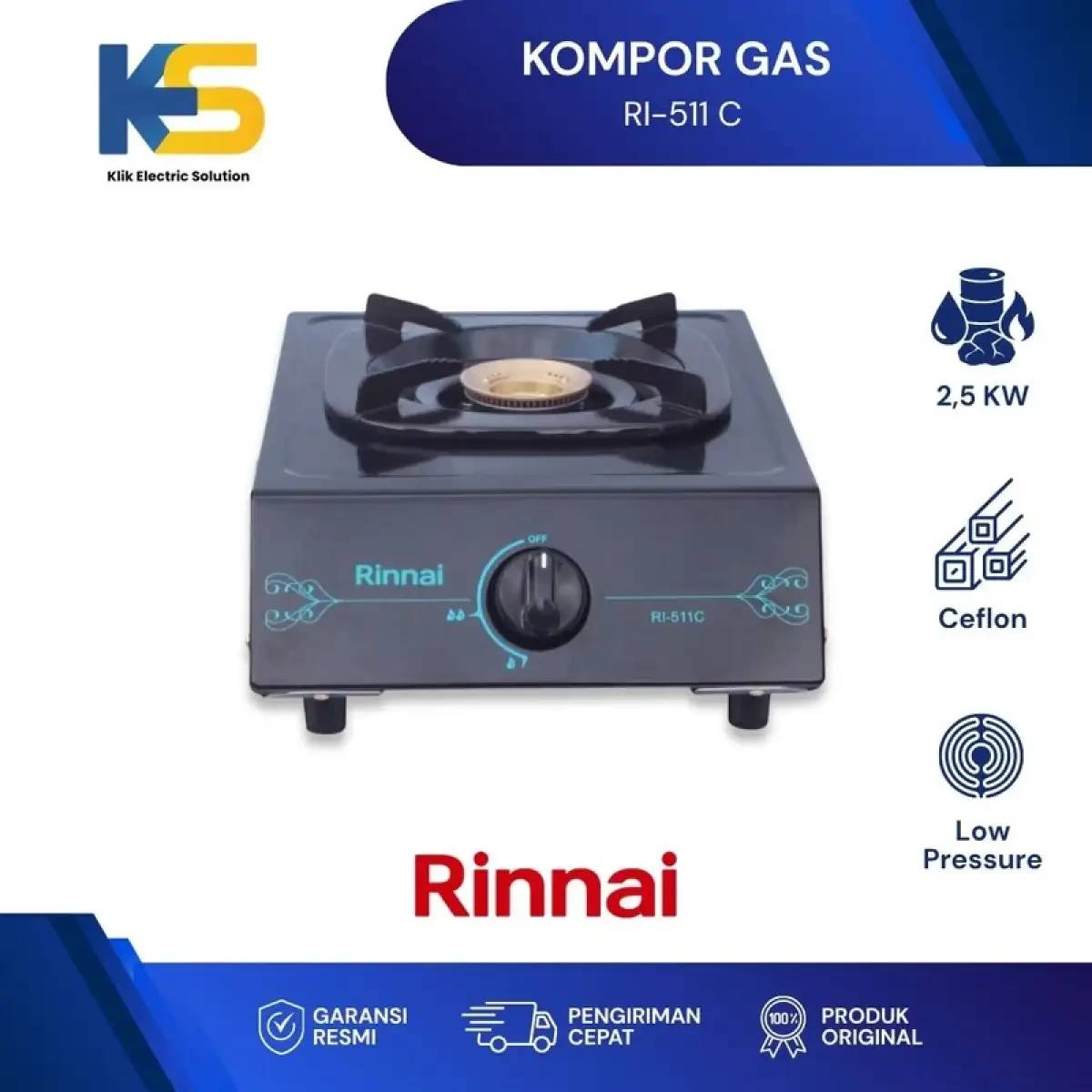 Jual K.e.s - Kompor Gas Rinnai 1 Tungku Lpg / Api Ekonomis Anti Lengket ...