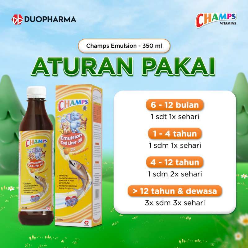 Jual [buy 1 Get 1 Free] Champs Emulsion 350ml Vitamin Multivitamin Anak ...