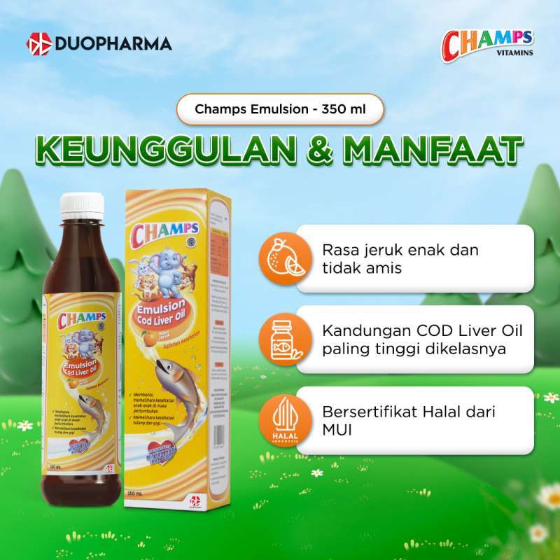 Jual [buy 1 Get 1 Free] Champs Emulsion 350ml Vitamin Multivitamin Anak ...