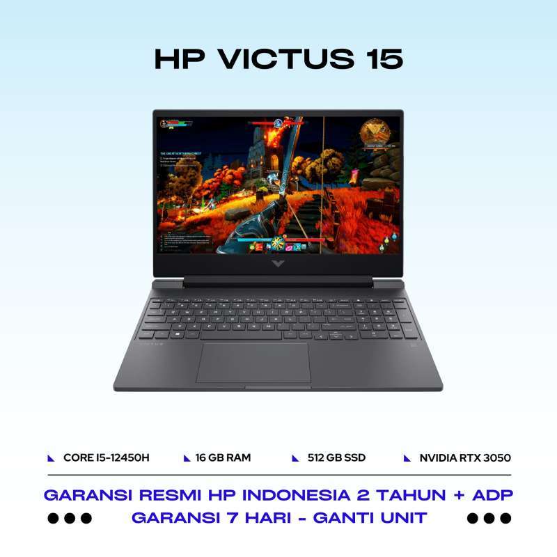 Jual Hp Victus 15 Fa0161tx Core I5-12450h Ram 16gb 512gb Ssd Nvidia Rtx 3050 15.6 144hz Fhd ...