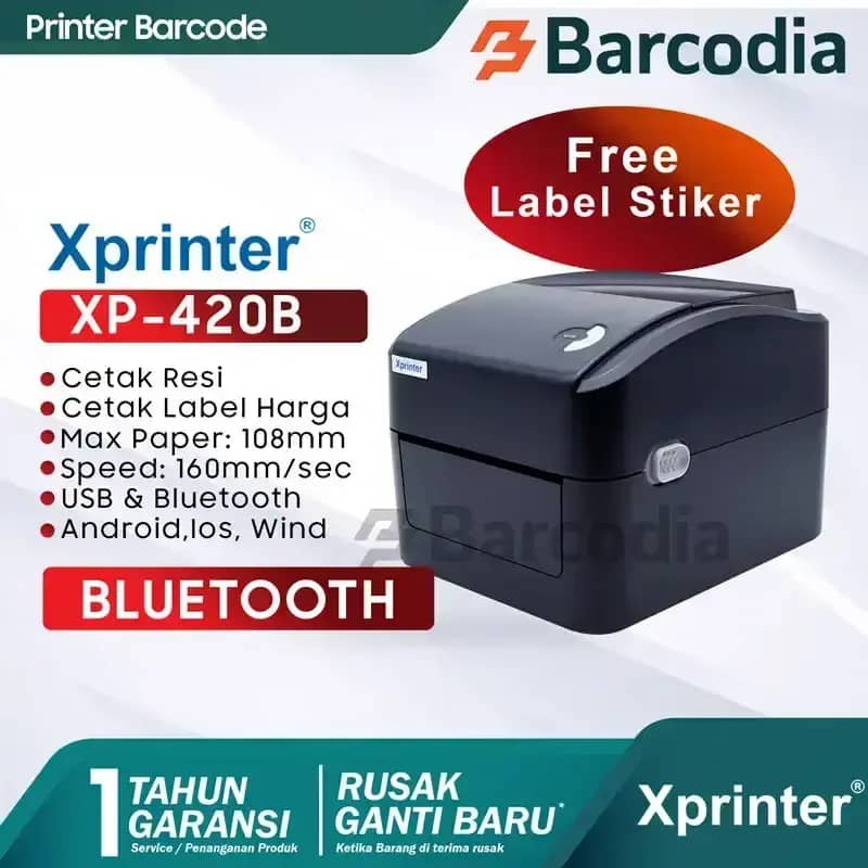 Jual Printer Barcode 420b Bluetooth - Printer Label Alamat Resi Online ...