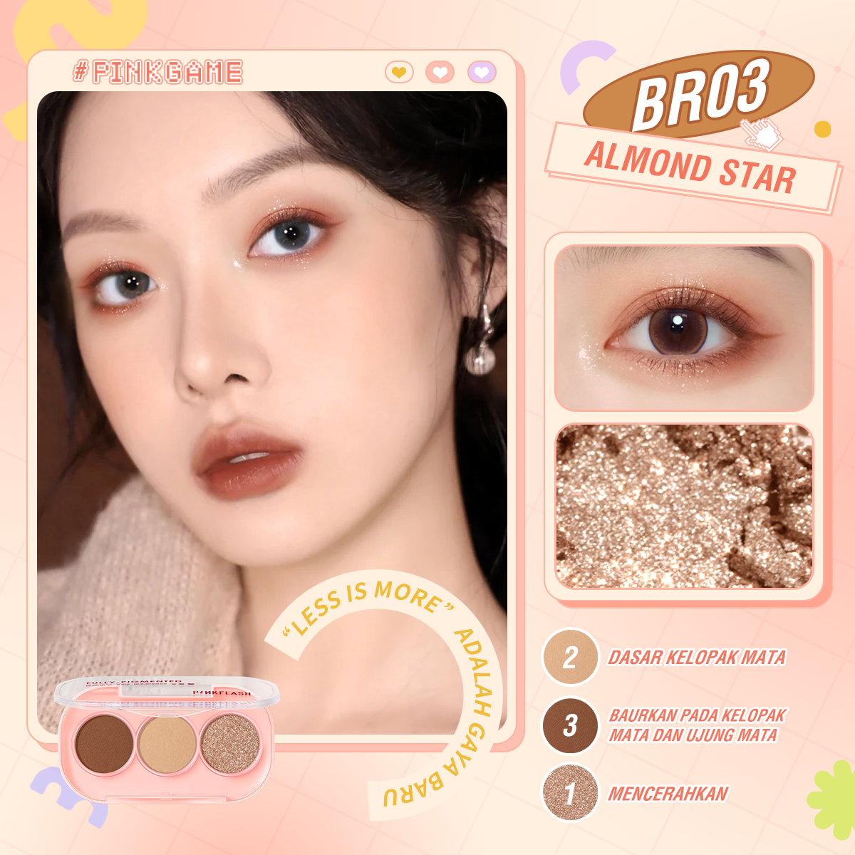 Jual [last Chance] - Pinkflash 3 Pan Eyeshadow Di Seller Pink Flash ...