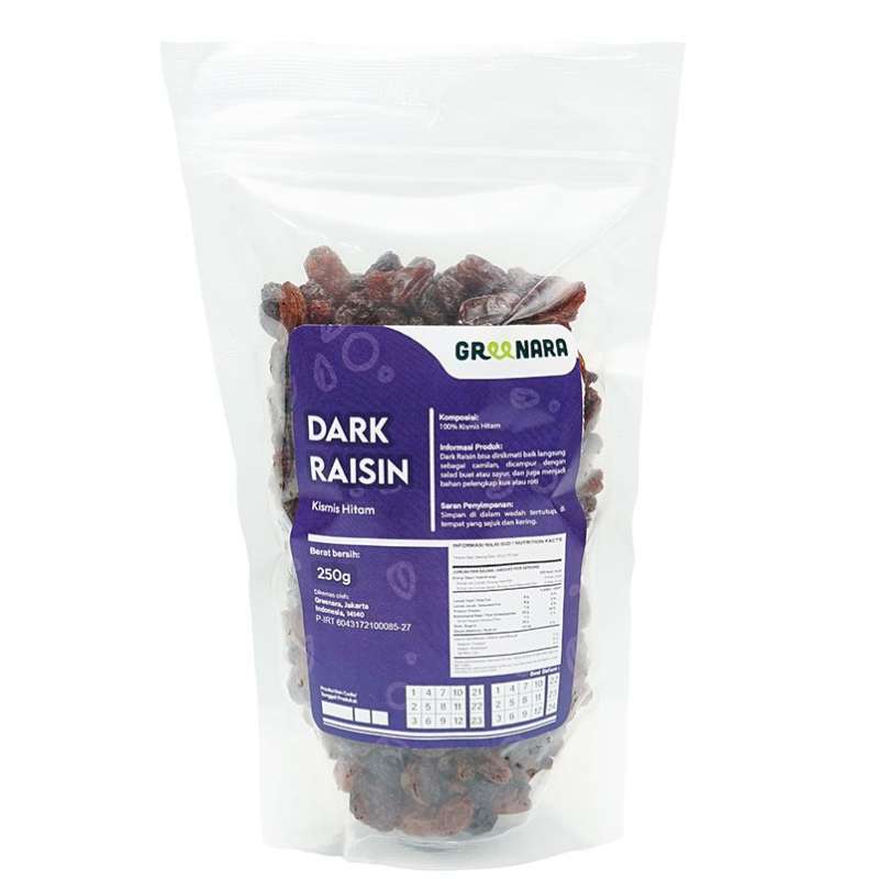 Jual Jumbo Dark Raisin 250gr / Kismis Hitam 250 Gram Di Seller Greenara ...