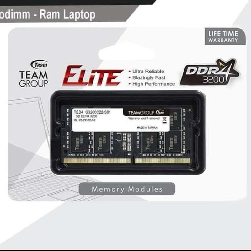 Promo Team Elite Sodimm 8GB DDR4 3200Mhz / Ram Laptop 8GB DDR4 PC 25600 ...