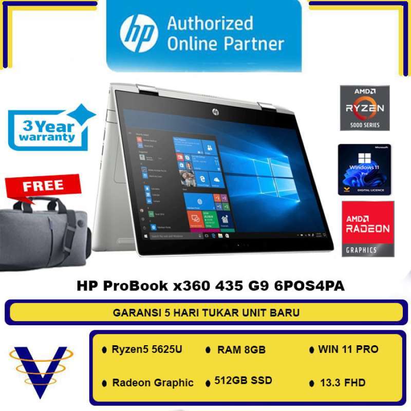 Jual HP ProBook x360 435 G9 Ryzen5 5625U 8GB 512GB SSD IRIS XE 13FHD di Seller VORTEXINDO ...