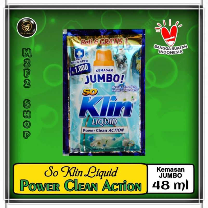 Promo So Klin Liquid Power Clean Action Kemasan Jumbo Sachet - 43 Ml ...