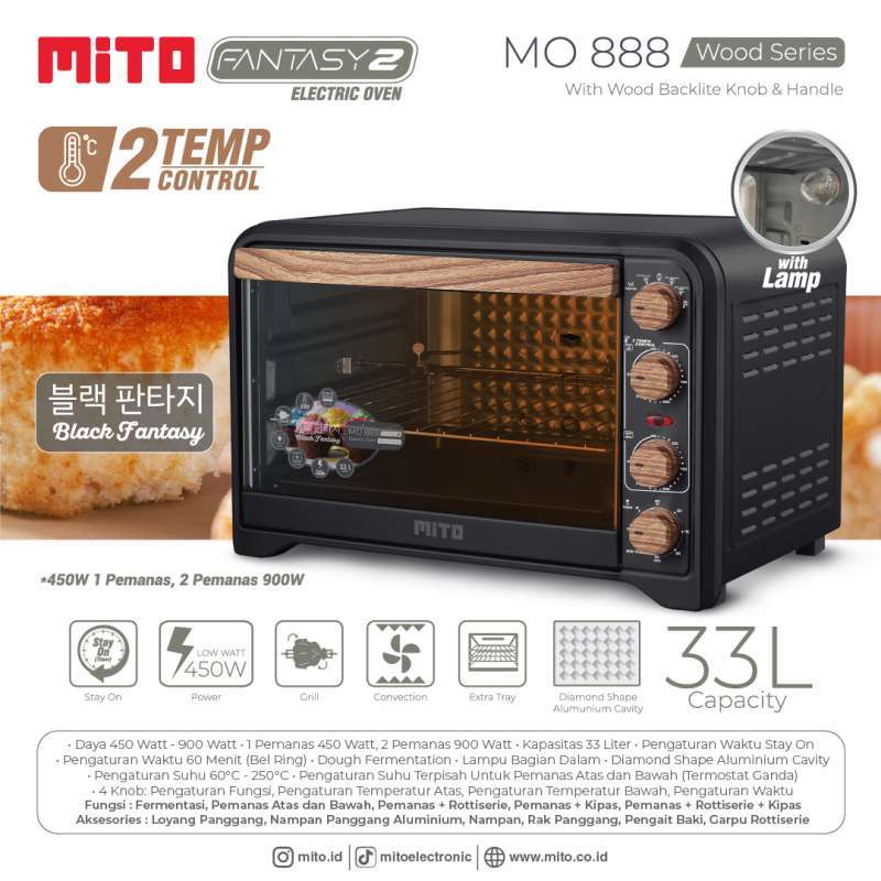 Promo Mito Oven Listrik Fantasy 2 Mo888 Wood Series 33l Low Watt ...