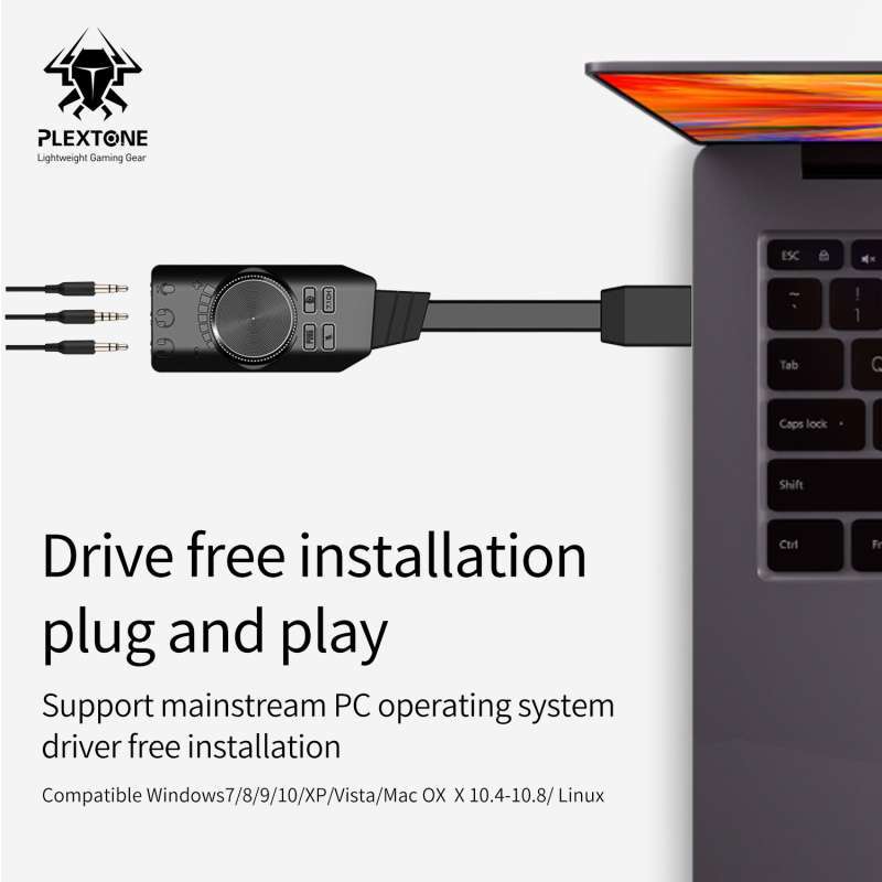 Jual PLEXTONE GS3 USB Sound card virtual 7.1ch sound card USB di Seller ...