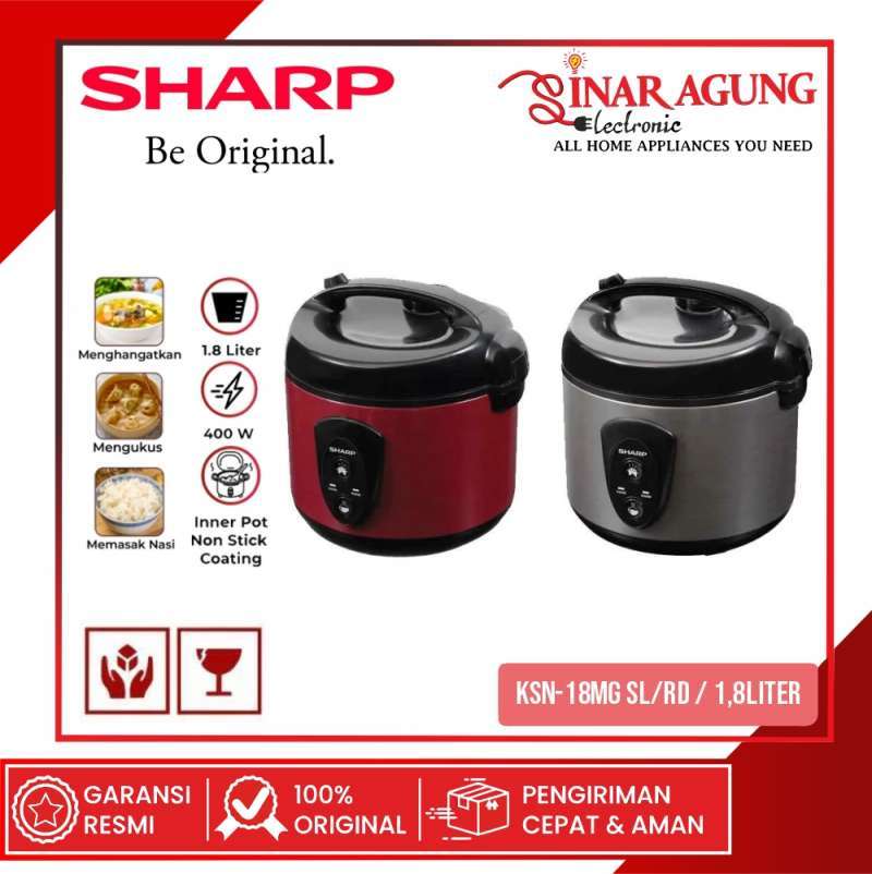 Promo Sharp Ks-n18mg Rd/sl / Ksn 18 Mg / Ksn18 Rice Cooker [ 1.8 L ...