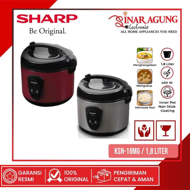 Promo Sharp Ks-n18mg Rd/sl / Ksn 18 Mg / Ksn18 Rice Cooker [ 1.8 L ] 3in1 - Garansi Resmi Diskon ...