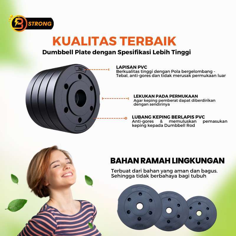 Jual [ Terbaru 2024 ] B-strong Dumbbell Barbel Set 30kg Fitness ...