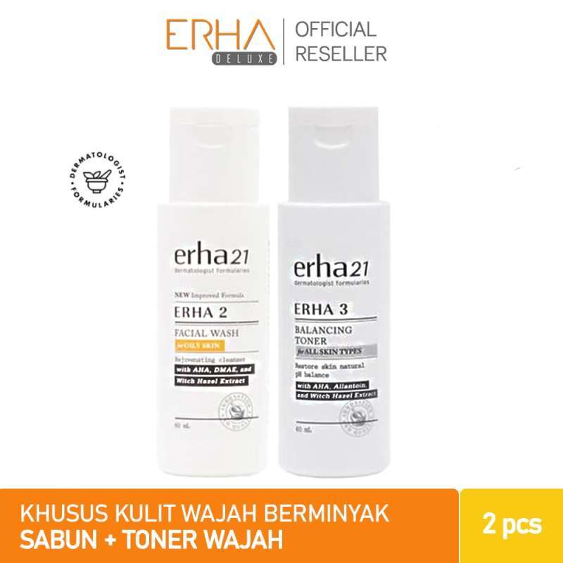 Promo Erha Paket Erha 2 + Erha 3 - Pembersih Wajah Dan Toner Kulit ...
