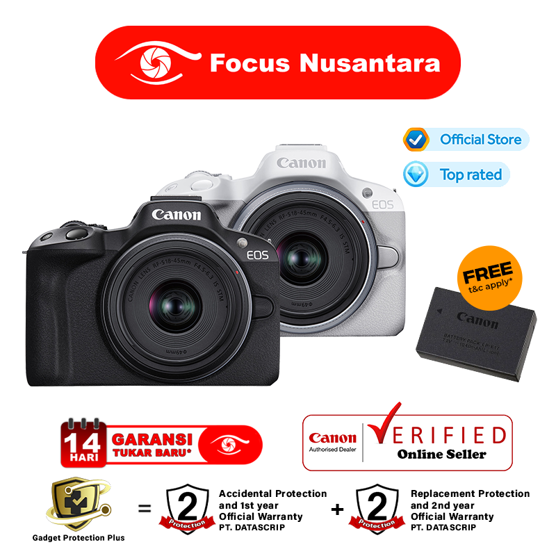 Promo Focus Nusantara - Canon Eos R50 Body / R 50 Kit 18-45mm / Double ...