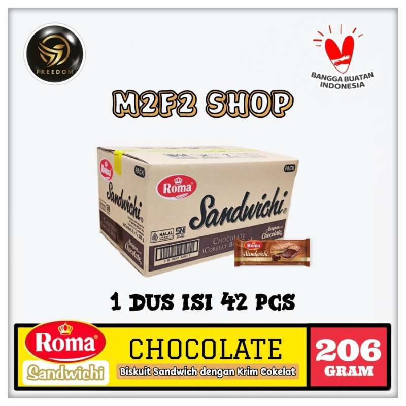 Promo Roma Biskuit Sandwichi Chocolate | Cokelat Bon Bon - 206 Gr ...