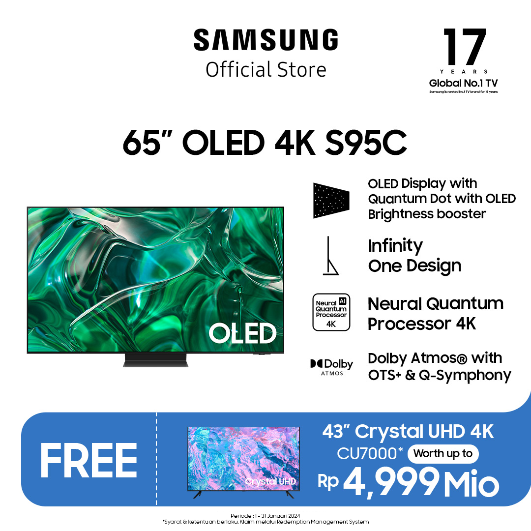 Jual Samsung Smart Tv 65 Inch Oled 4k S95c Dengan Infinity One Design ...
