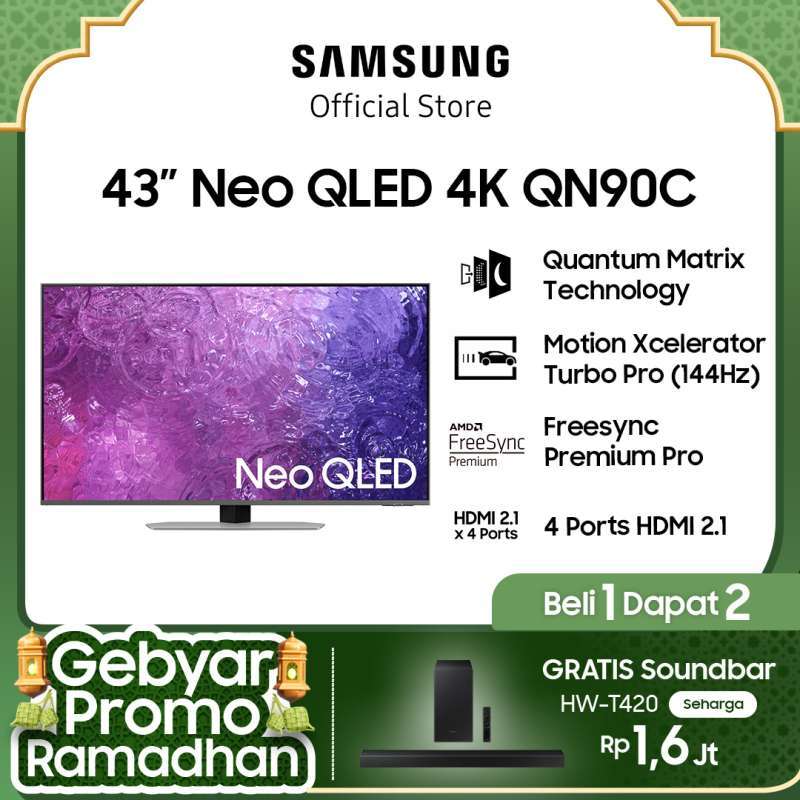 Jual Samsung Smart Tv 43 Inch Neo Qled 4k Qn90c Dengan Quantum Matrix ...