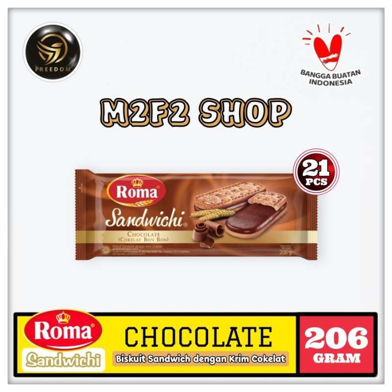 Promo Roma Biskuit Sandwichi Chocolate | Cokelat Bon Bon - 206 Gr ...