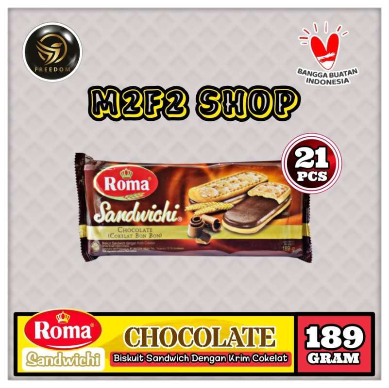 Promo Roma Biskuit Sandwichi Chocolate | Cokelat Bon Bon - 189 gr ...