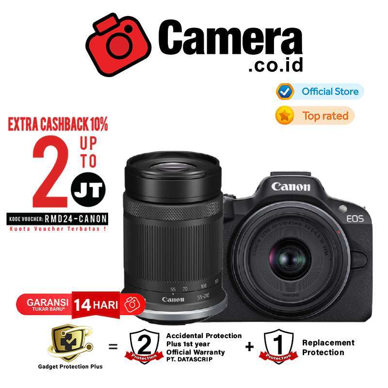 Promo Canon Eos R50 Body / R 50 Kit 18-45mm / Double Kit 55-210mm Resmi - Kit 18-45mm + 55-210mm ...