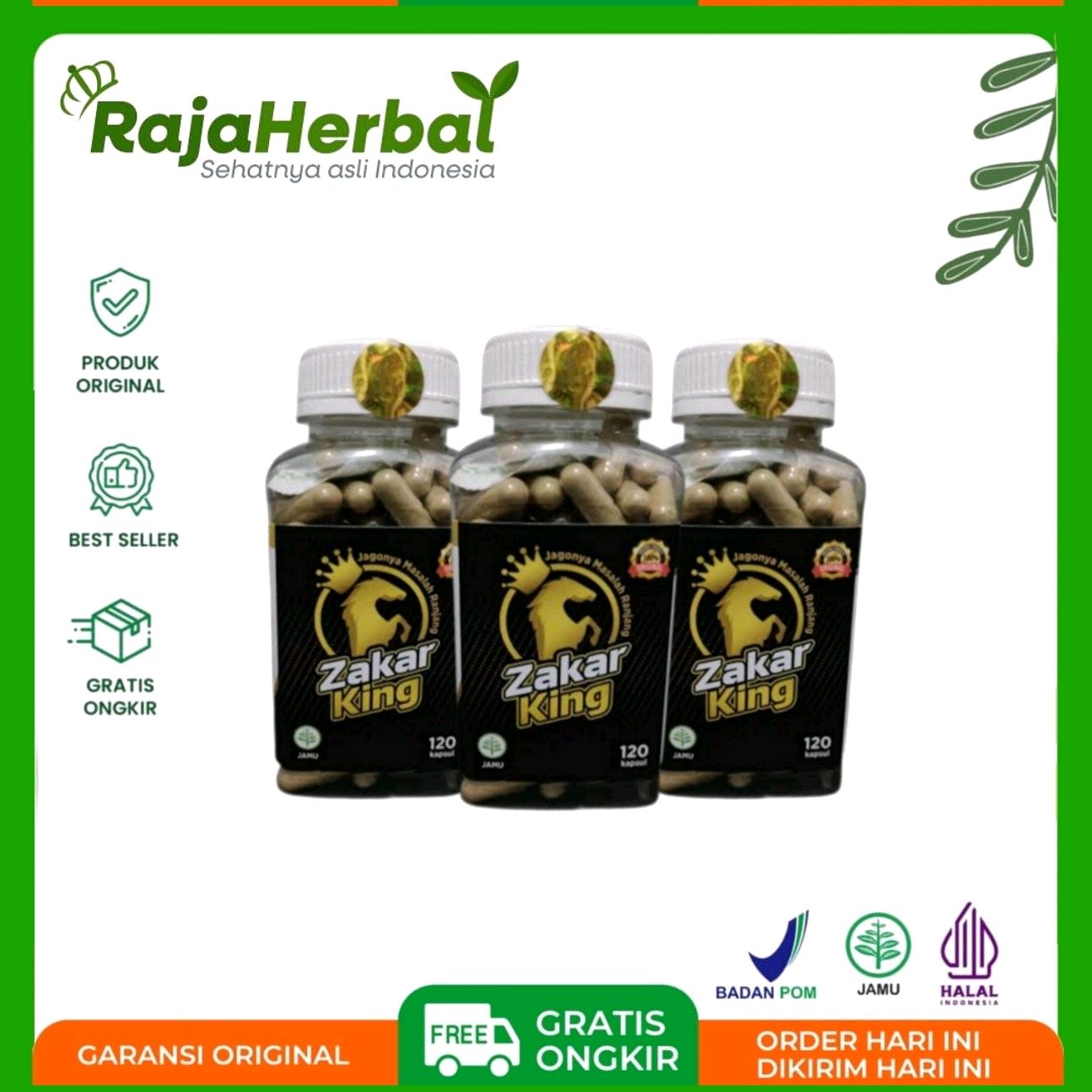 Jual Zakar King Asli Isi 120 Kapsul Obat Penambah Ukuran Alat Vital Pria Di Seller Raja Herbal ...