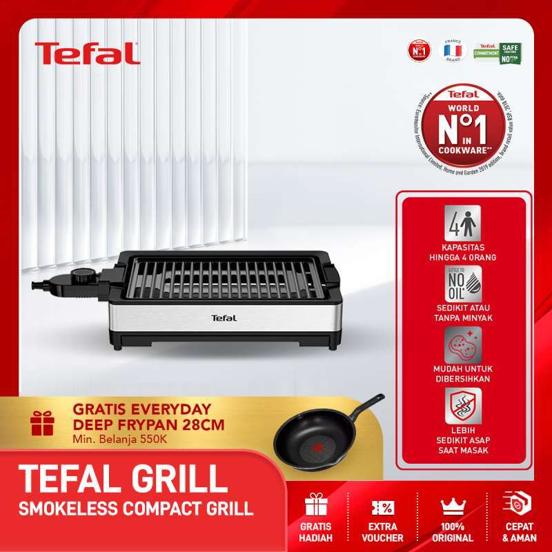 Promo Tefal Smokeless Compact Grill / Griller Diskon 32% di Seller ...