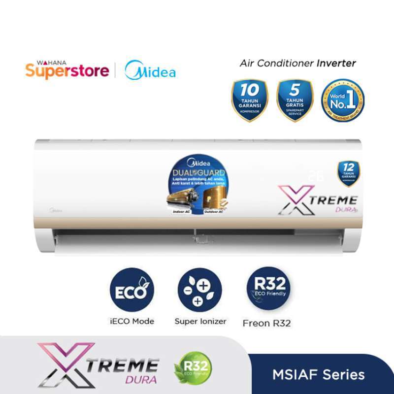Jual Midea AC Dinding Inverter Wall Mounted Split MSIAF Series 1 PK ...