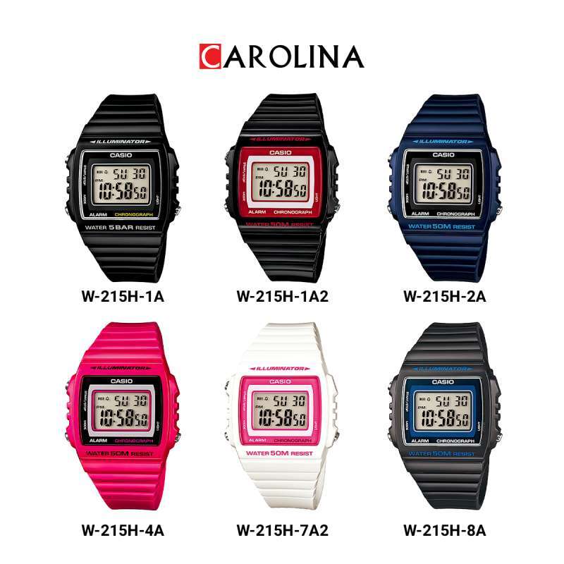 Promo Jam Tangan Unisex Casio Standar W-215h-7a2 Larm Chrono Wr 50m ...