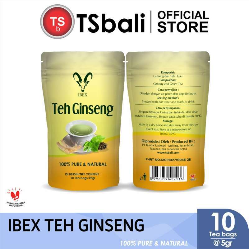 Jual IBEX Ginseng Tea Minuman Kesehatan Teh Ginseng Pure & Natural 2.5gr x 24 Kantong di Seller ...