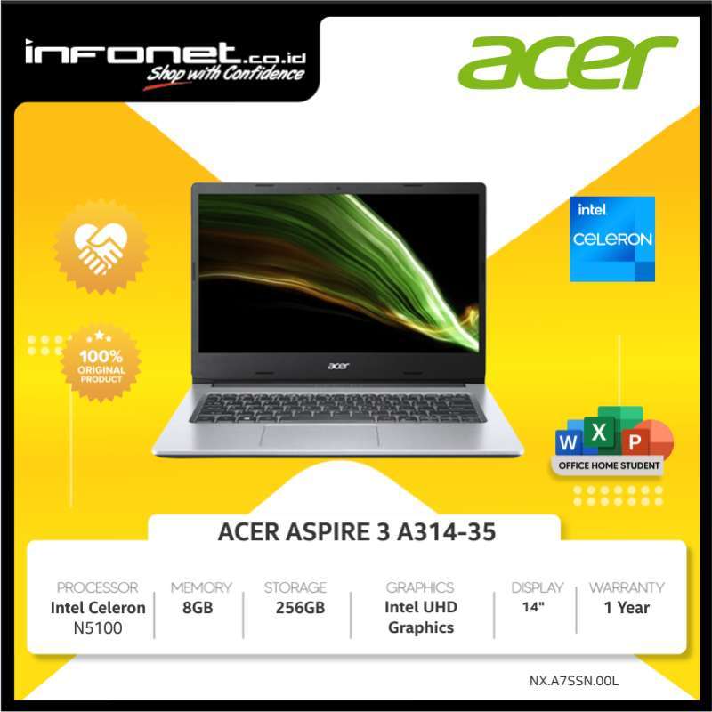 Jual Acer Aspire 3 A314-35 N5100 8gb 256gb Uma 14 W11 Ohs21 Di Seller ...