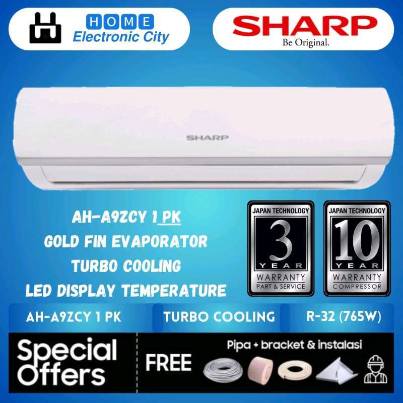 Jual Ac Sharp Ah-a9zcy 1 Pk 765 Watt Turbo Cooling R32 (btu 9.000) Garansi Resmi Di Seller Home ...