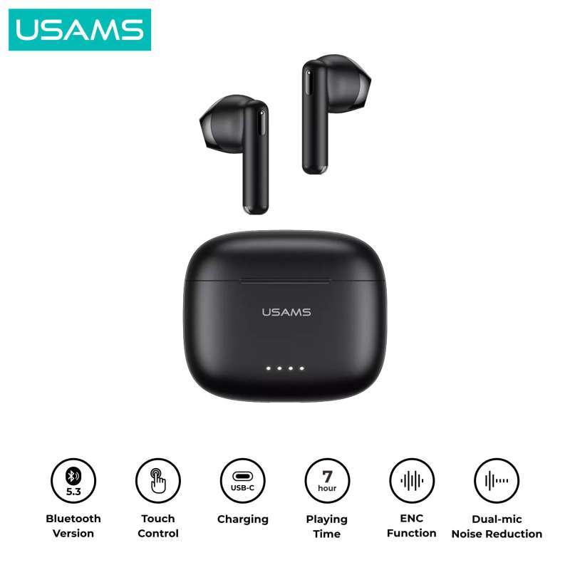 Jual Usams Us14 Tws Dual-mic Enc Earbuds Bt 5.3 - Hitam Di Seller Usams ...