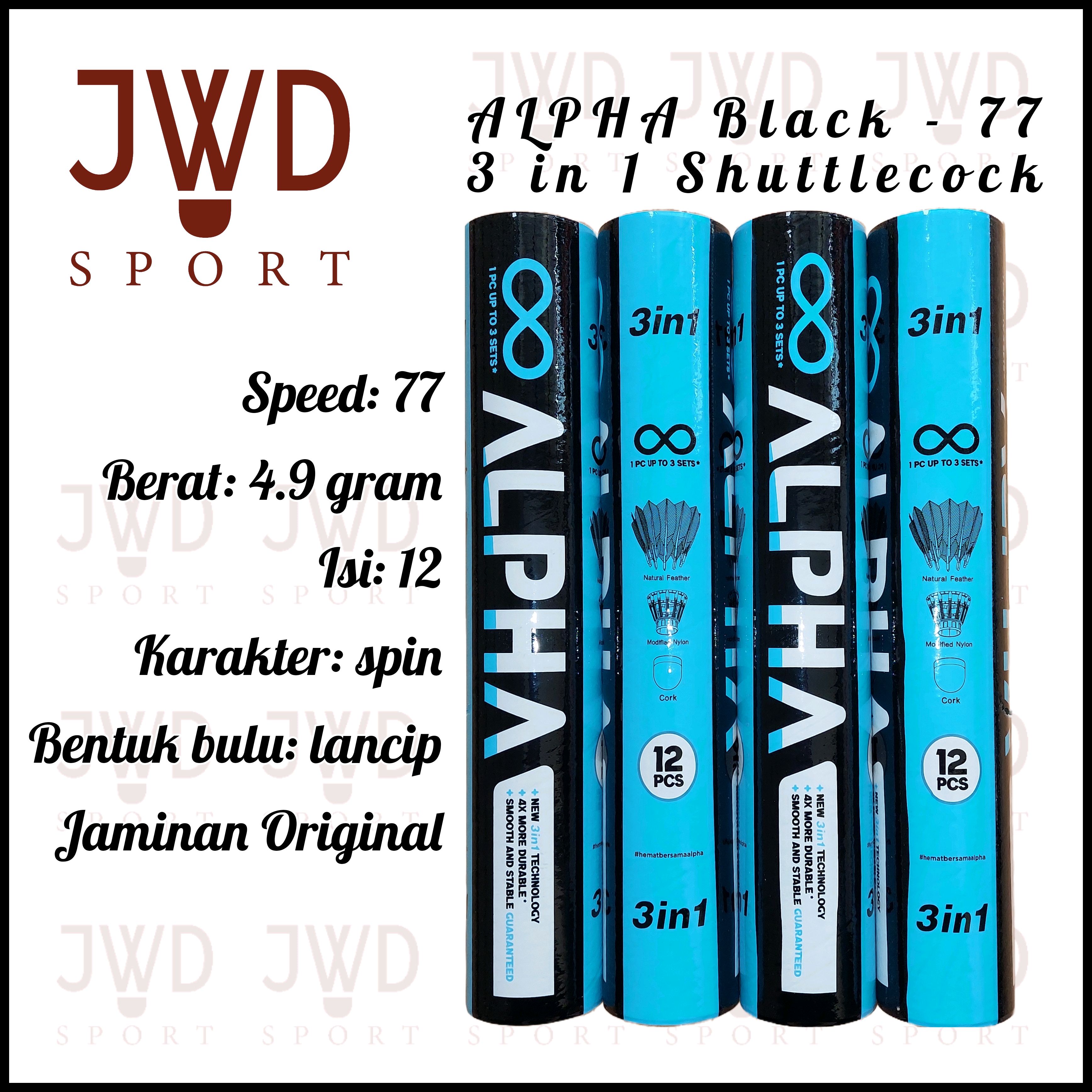 Promo Alpha 3 in 1 Shuttlecock Isi 12 per Slop Kok Badminton ...