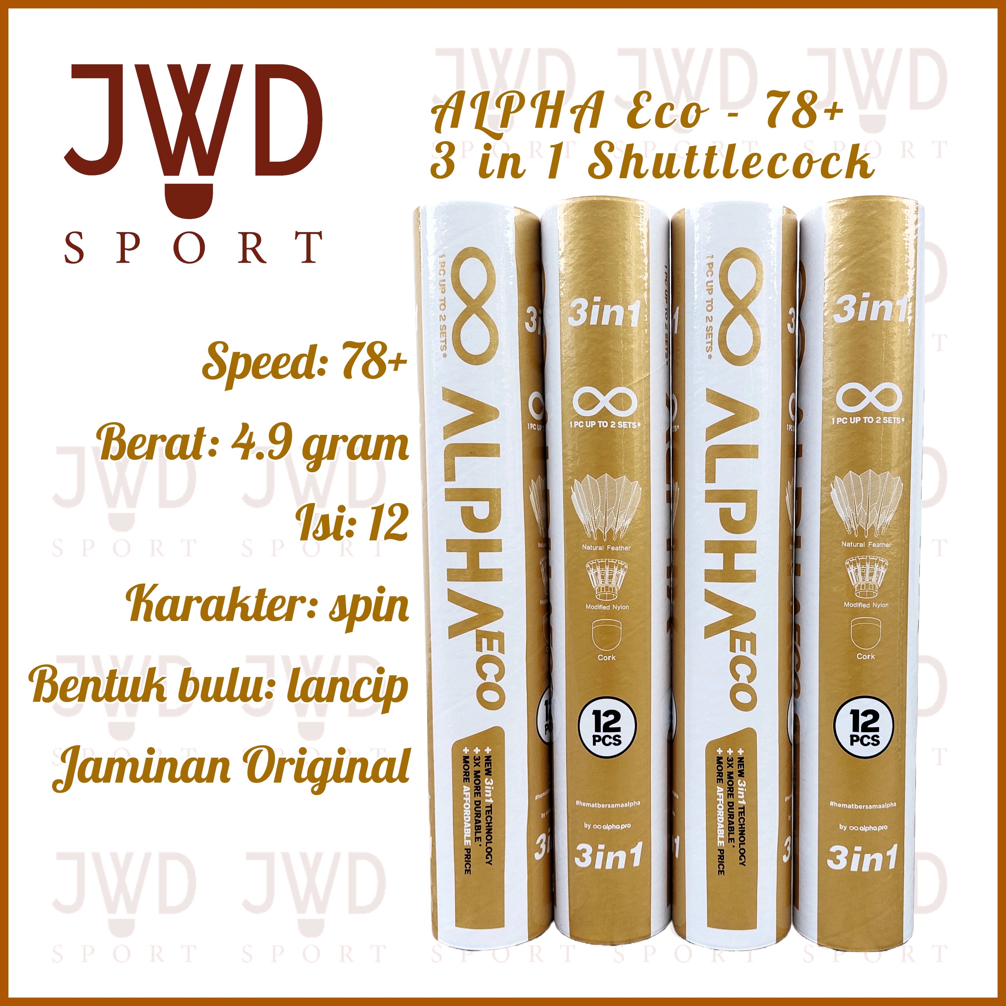 Jual Alpha 3 In 1 Shuttlecock Isi 12 Per Slop Kok Badminton Bulutangkis ...