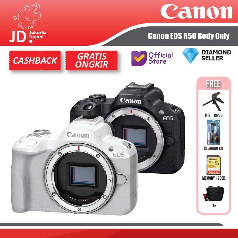 Promo Canon Eos R50 Body Only Mirrorless Camera Diskon 5% Di Seller Jakarta Digital Official ...