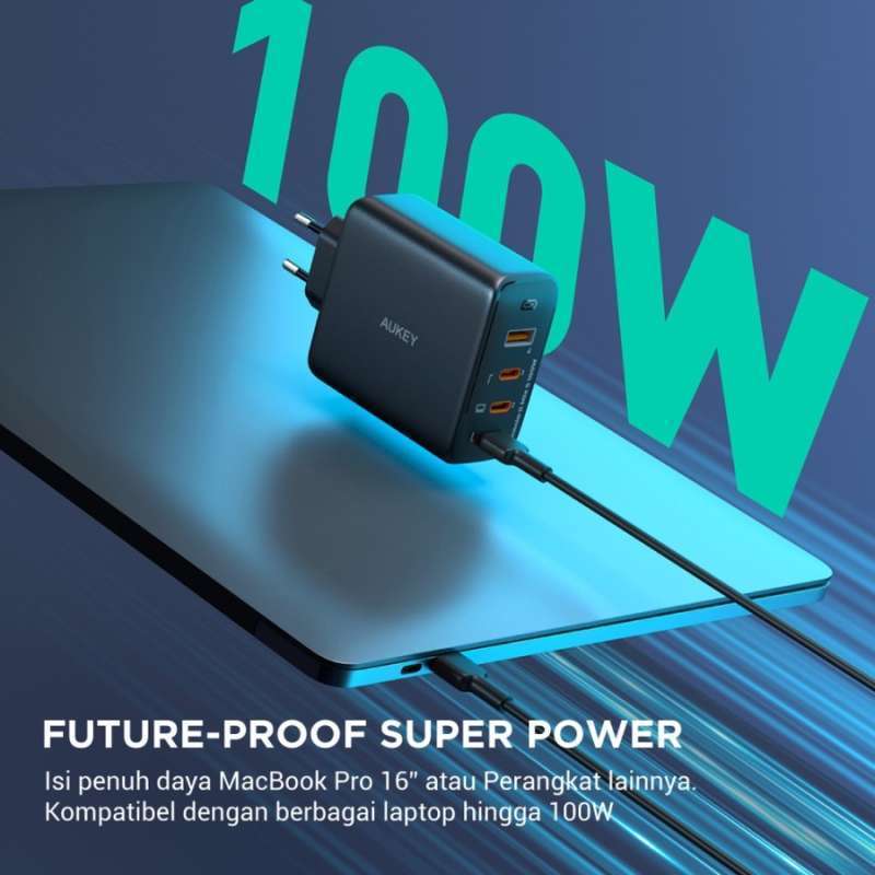 Jual Aukey Pa-b7s Omnia Ii Mix S 100w 4-port Pd Wall Charger Gan 501680 - Black Di Seller Pacc ...