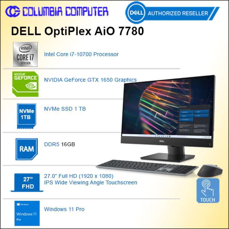 Jual Dell Optiplex Aio 27-7780 I7-10700 16gb 1tb Gtx-1650 Win11 Pro Di ...