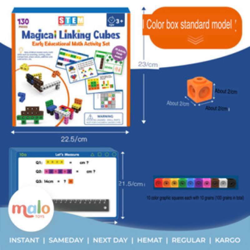 Jual Malotoys - Linking Cubes Link Cube Math Thinking Set 100pcs Kit ...