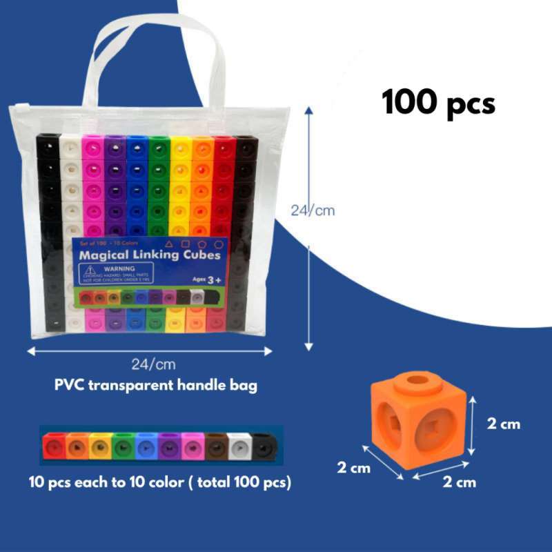 Jual Malotoys - Linking Cubes Link Cube Math Thinking Set 100pcs Kit ...