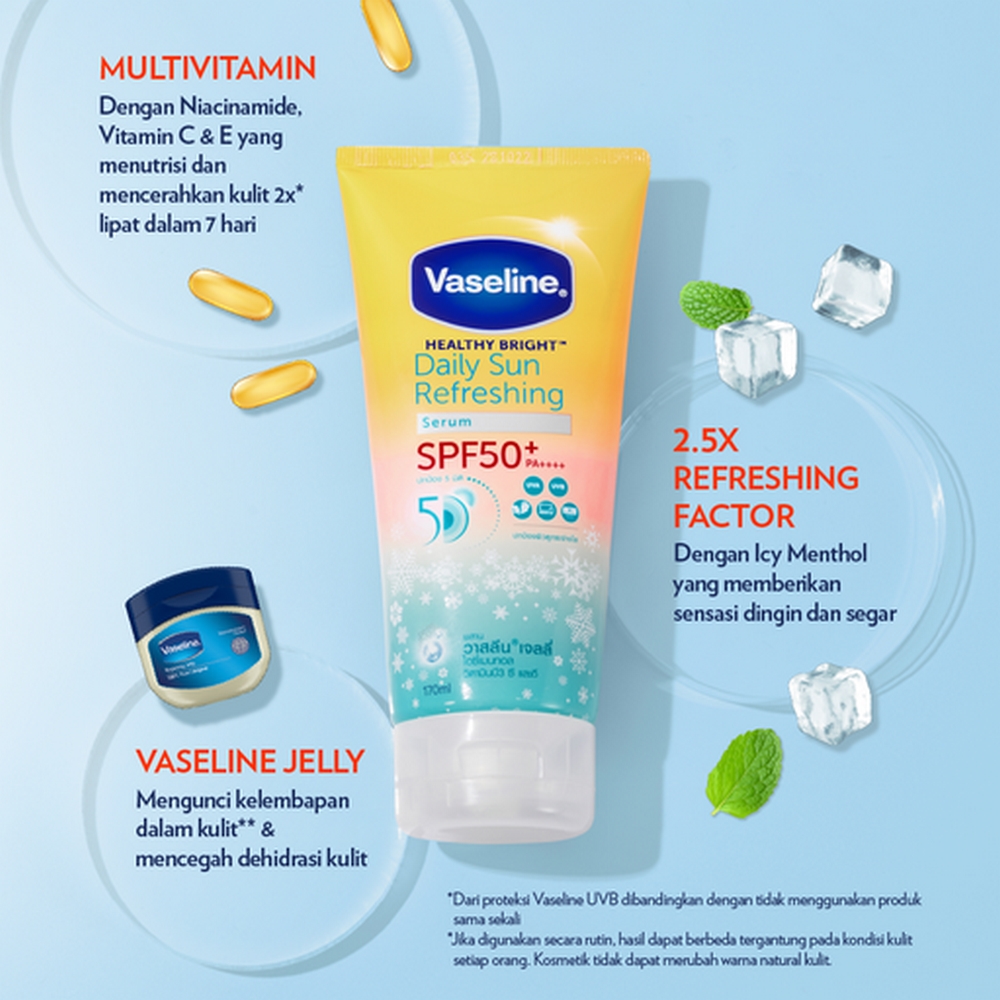 Promo Vaseline Healthy Bright Daily Sun Refreshing Serum Spf 50 Pa ...