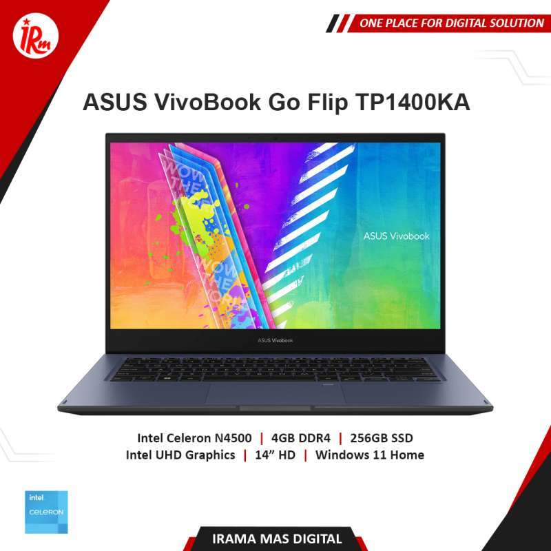 Jual Asus VivoBook TP1400KA Go Flip - Intel Celeron N4500 4GB 256GB SSD ...