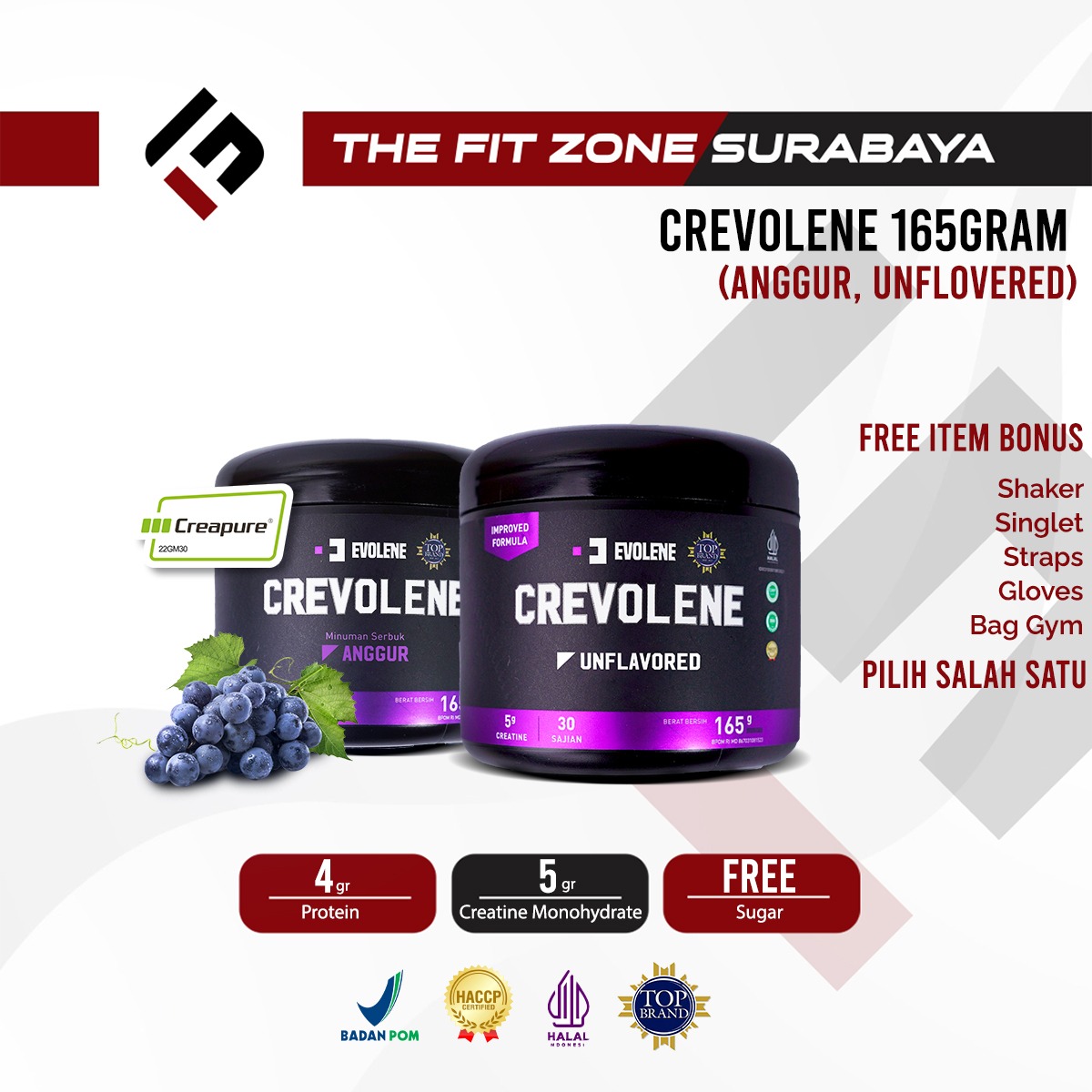 Jual Evolene Crevolene 30 Servings Micronized Creatine Monohydrate - 30 ...