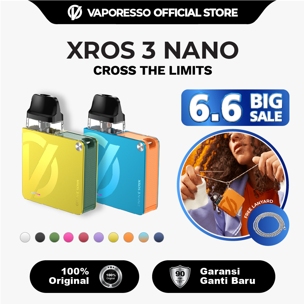 Jual NEW VAPORESSO XROS 3 NANO Pod Kit 1000mAh 100% Original. di Seller ...