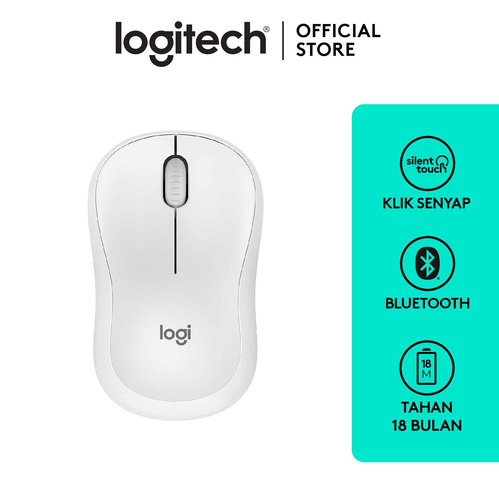 Promo Logitech M240 Mouse Wireless Bluetooth Silent Click Off White ...