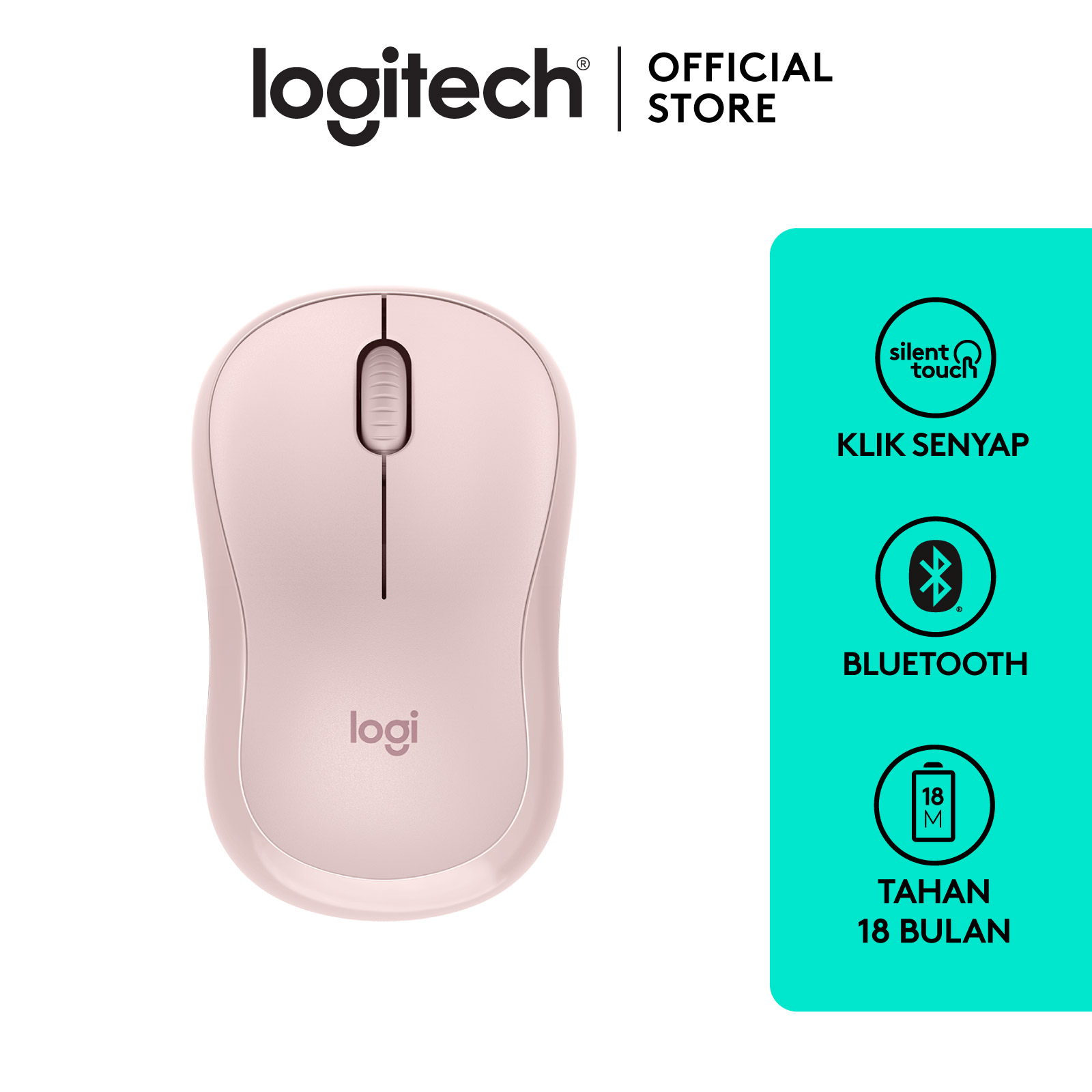 Promo Logitech M240 Mouse Wireless Bluetooth Silent Click Off Rose ...