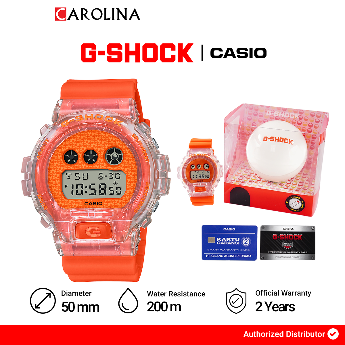 Promo Jam Tangan Pria Casio G-SHOCK DW-6900GL-4D Transparent Digital ...