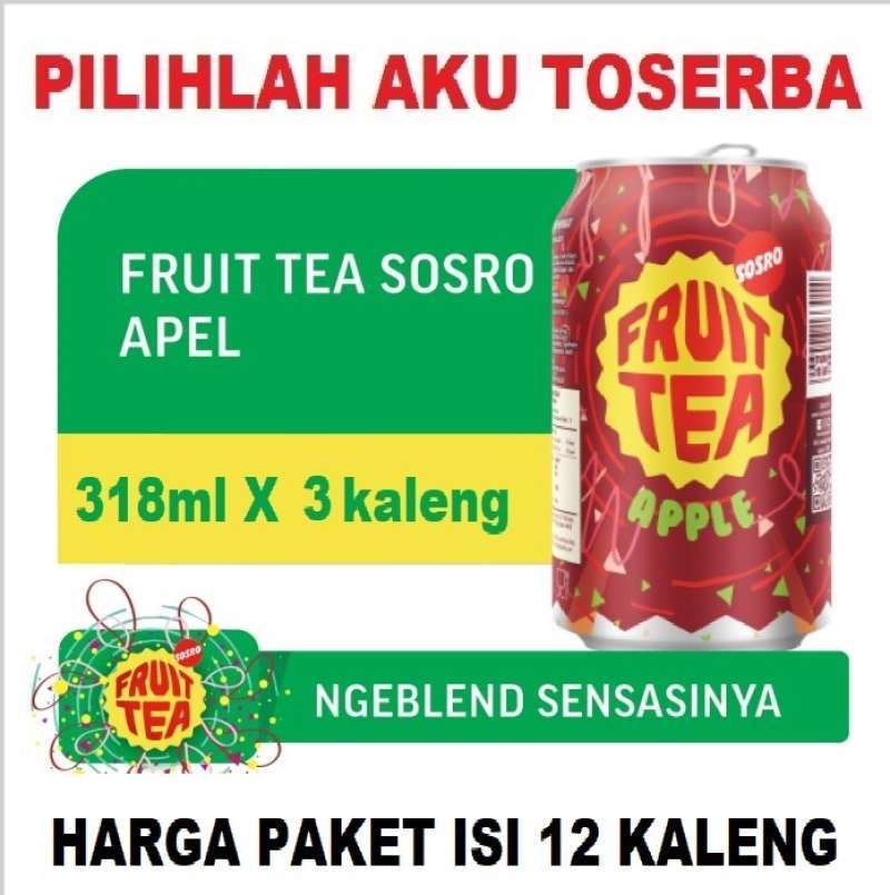 Promo Fruit Tea Sosro APEL KALENG 318 ml - ( HARGA 3 KALENG ) Diskon 12 ...