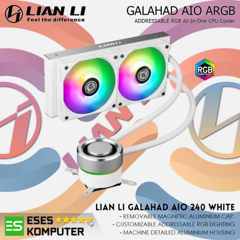 Jual LIAN LI Galahad AIO 240 ARGB WHITE | AIO 240MM CPU Liquid Cooler ...