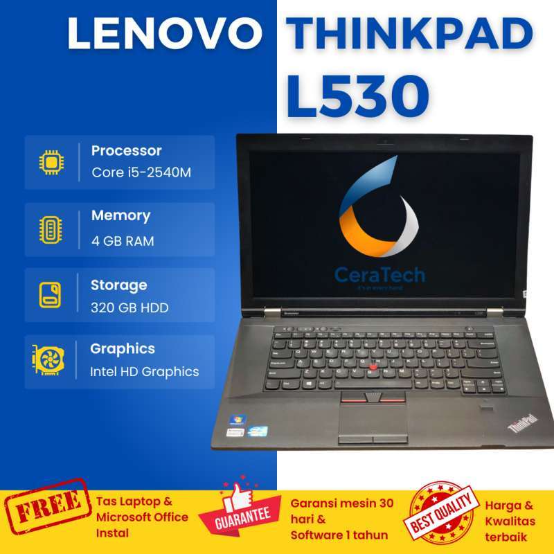 Jual Laptop Lenovo Thinkpad L530 - Core I5 Ram 4gb Hdd 320gb - Murah Bergaransi Di Seller ...
